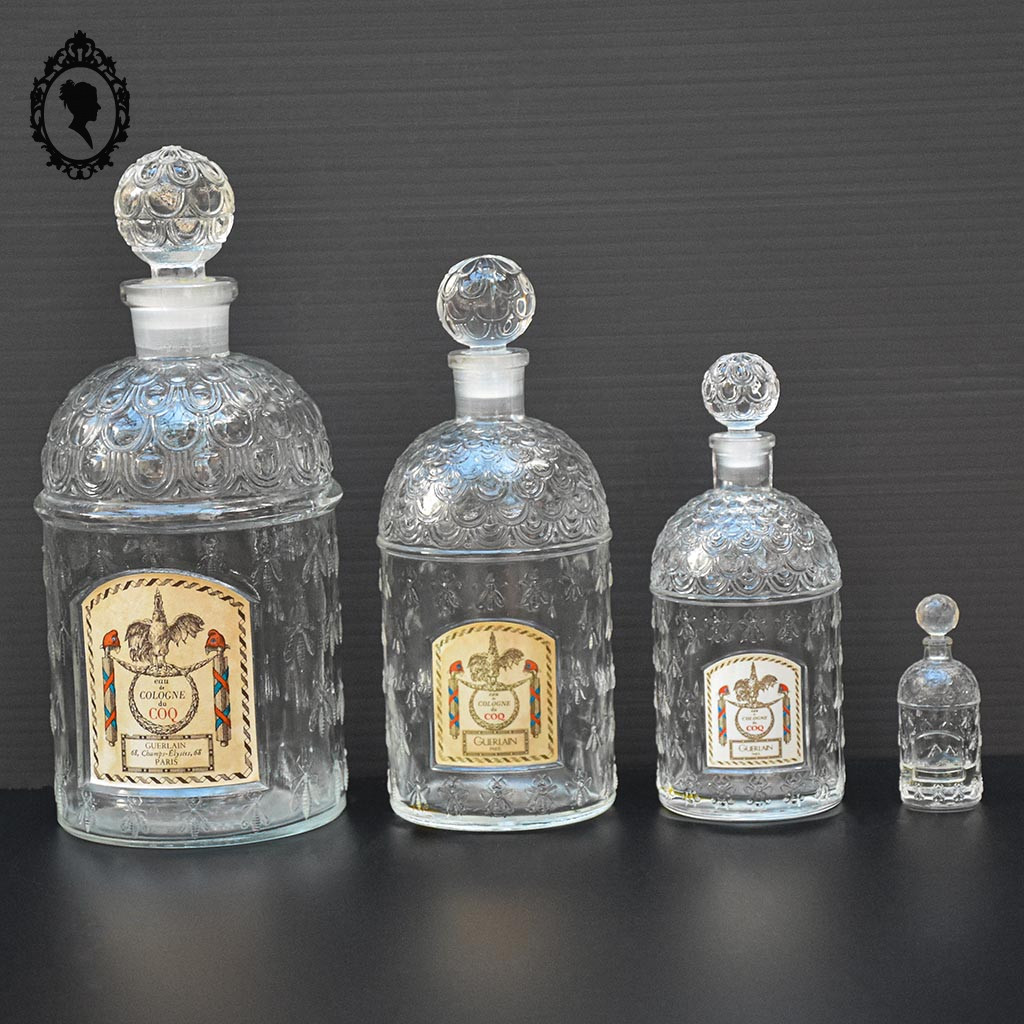 4 flacons abeilles Le Coq Guerlain vides collection parfumerie
